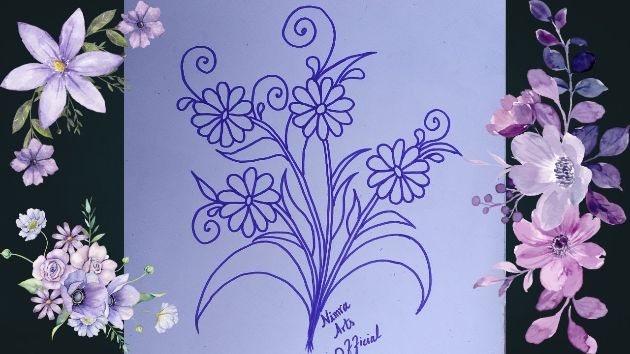 How to Draw Beautiful Flowers | Nice Drawing Tutorial | Flowers Drawing ...