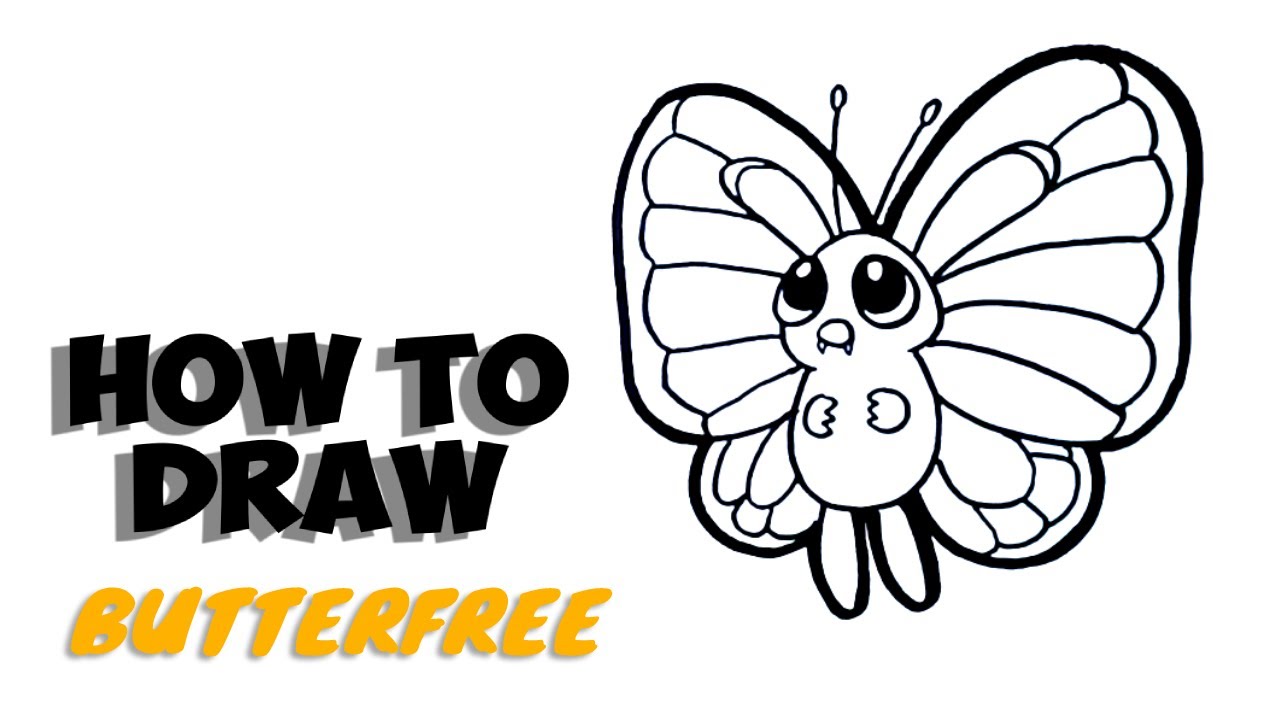 How to Draw Butterfree From Pokemon | Easy Drawings - YouTube