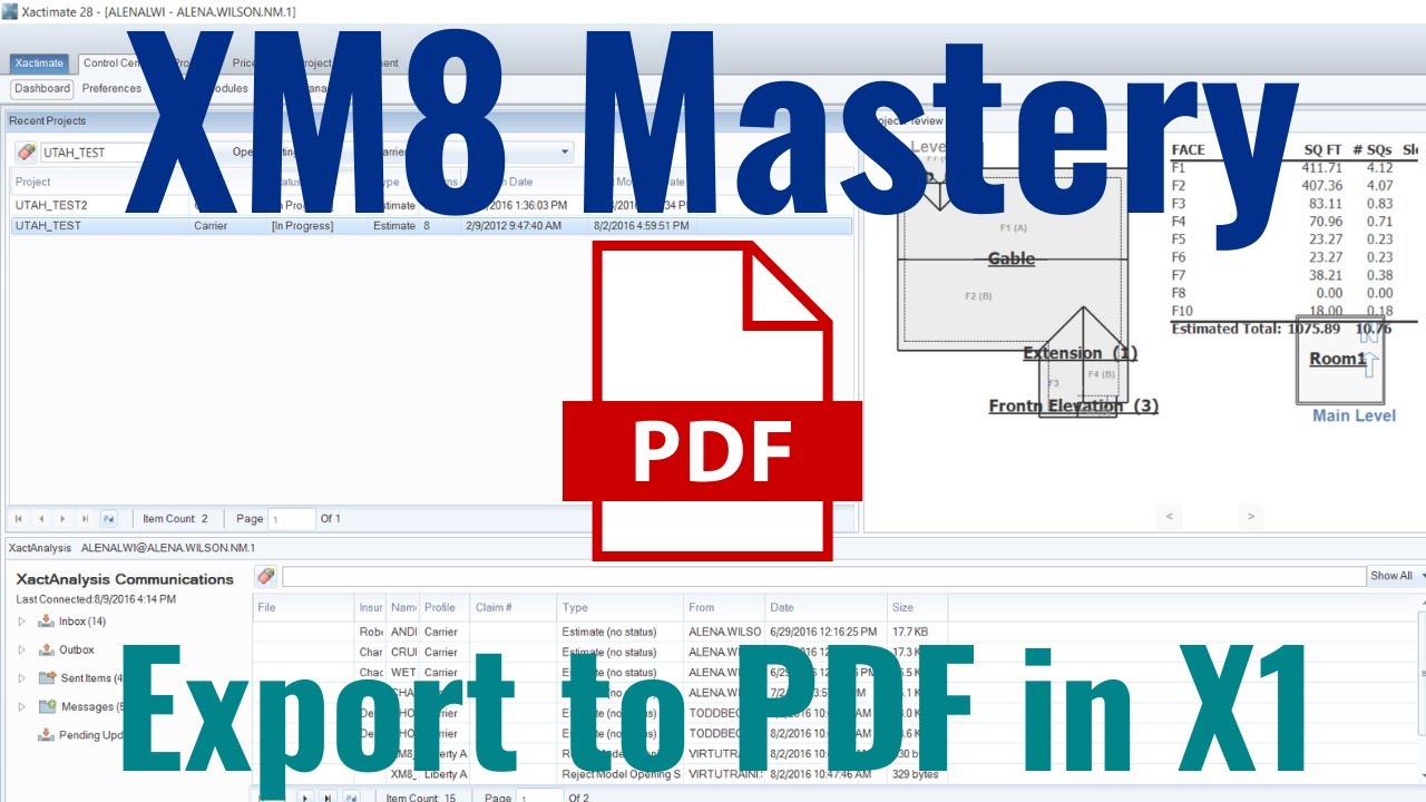 Export a PDF Of Your Estimate from Xactimate Version X1 - YouTube