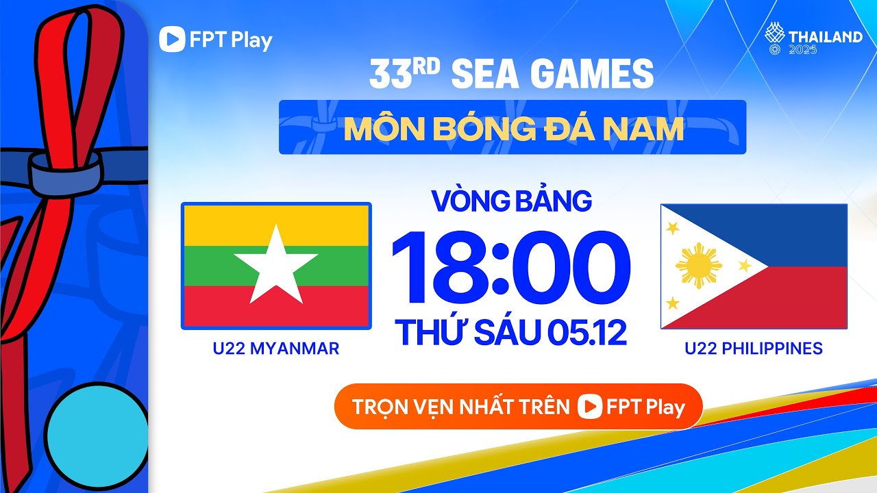 🔴Trực tiếp Sea Games: U22 Myanmar - U22 Philippines | Bóng đá nam Sea ...