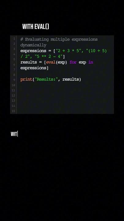 Python Cheat Sheet: Simplifying Calculations with eval() #learnpython - YouTube