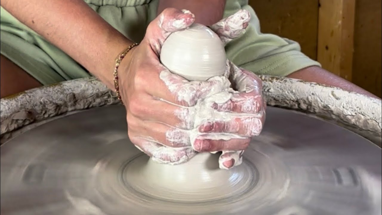 Wheel throwing a cup :) - YouTube
