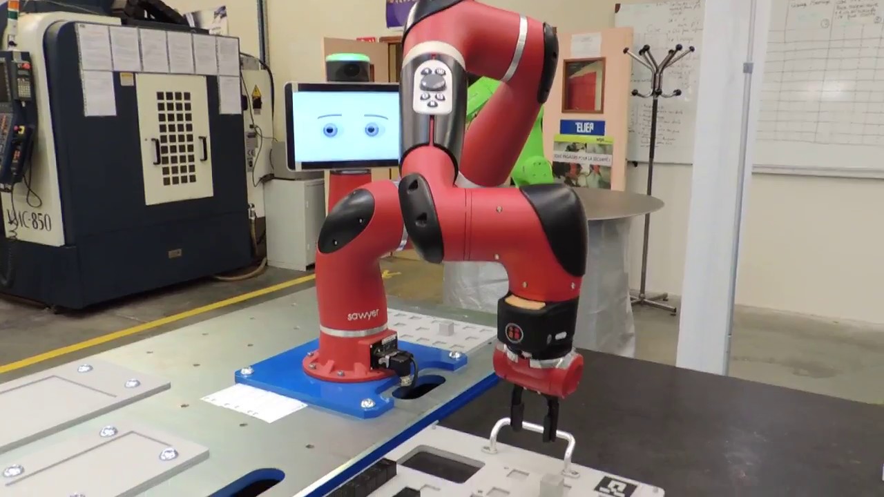 Le robot collaboratif Sawyer construit par Rethink Robotics - YouTube