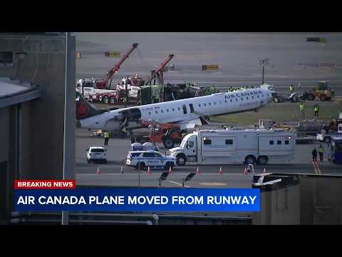 Air Canada plane moved from runway as NTSB investigation continues into LaGuardia Airport crash
