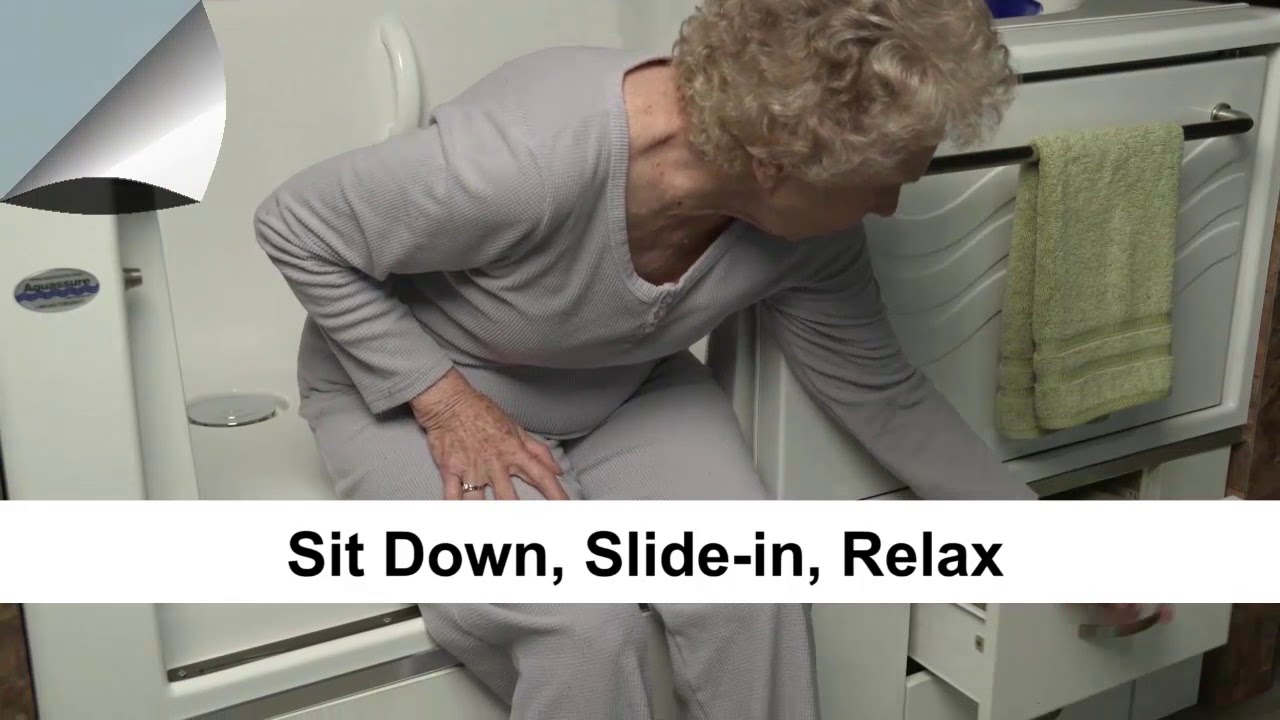Aquassure ADL Slide-in Bathtub for Seniors and Wheelchair Users - YouTube