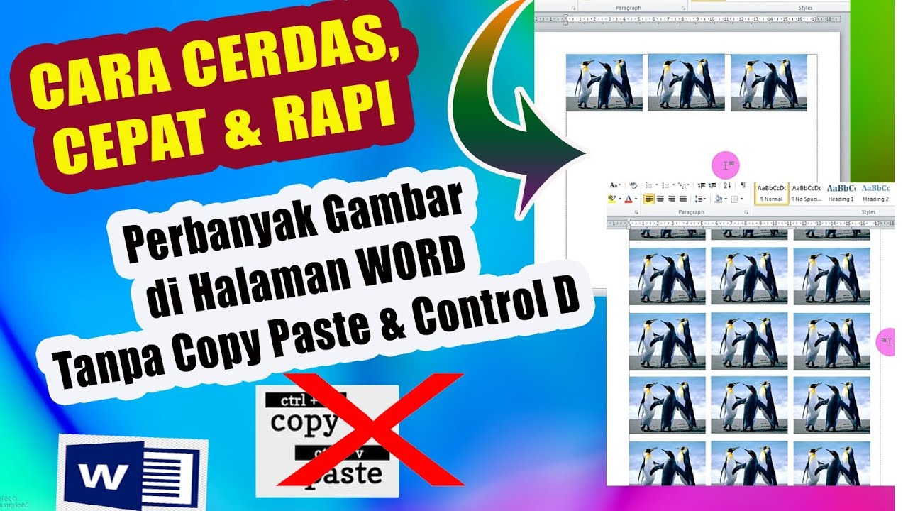 CARA MEMPERBANYAK GAMBAR di MICROSOFT WORD tanpa Copy paste - YouTube