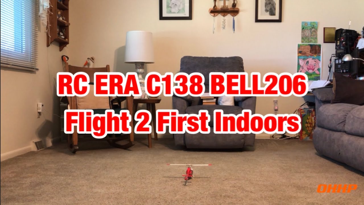 RC ERA C138 BELL 206 SECOND FLIGHT-FIRST INDOORS - YouTube