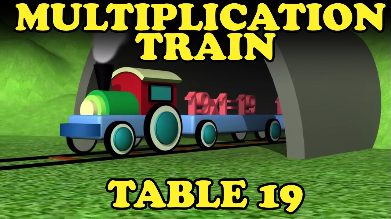 Learn Multiplication Train | Multiplication Table 19 | KidRhymes - YouTube