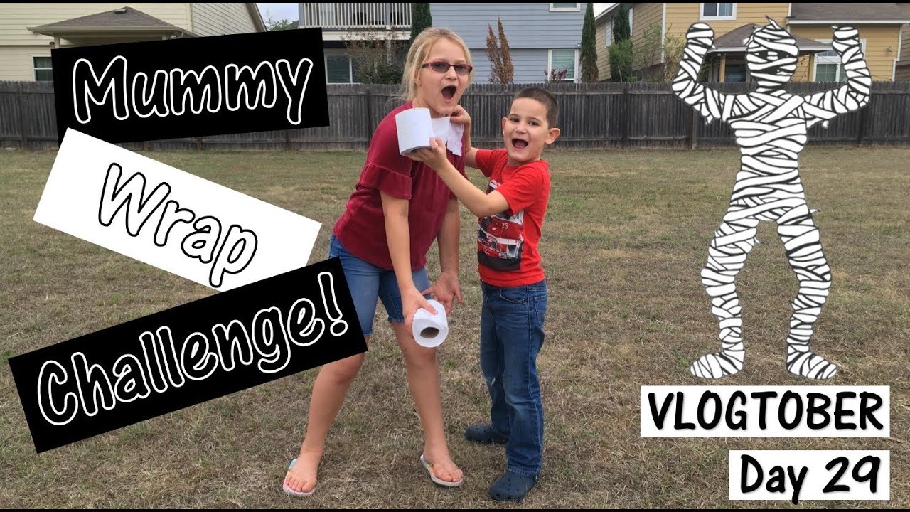 VLOGTOBER- DAY 29 - Mummy Wrap Challenge... Fail? - YouTube