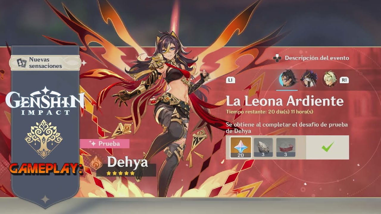 Prueba de Dehya - La Leona Ardiente [Gameplay] Genshin Impact Español ...