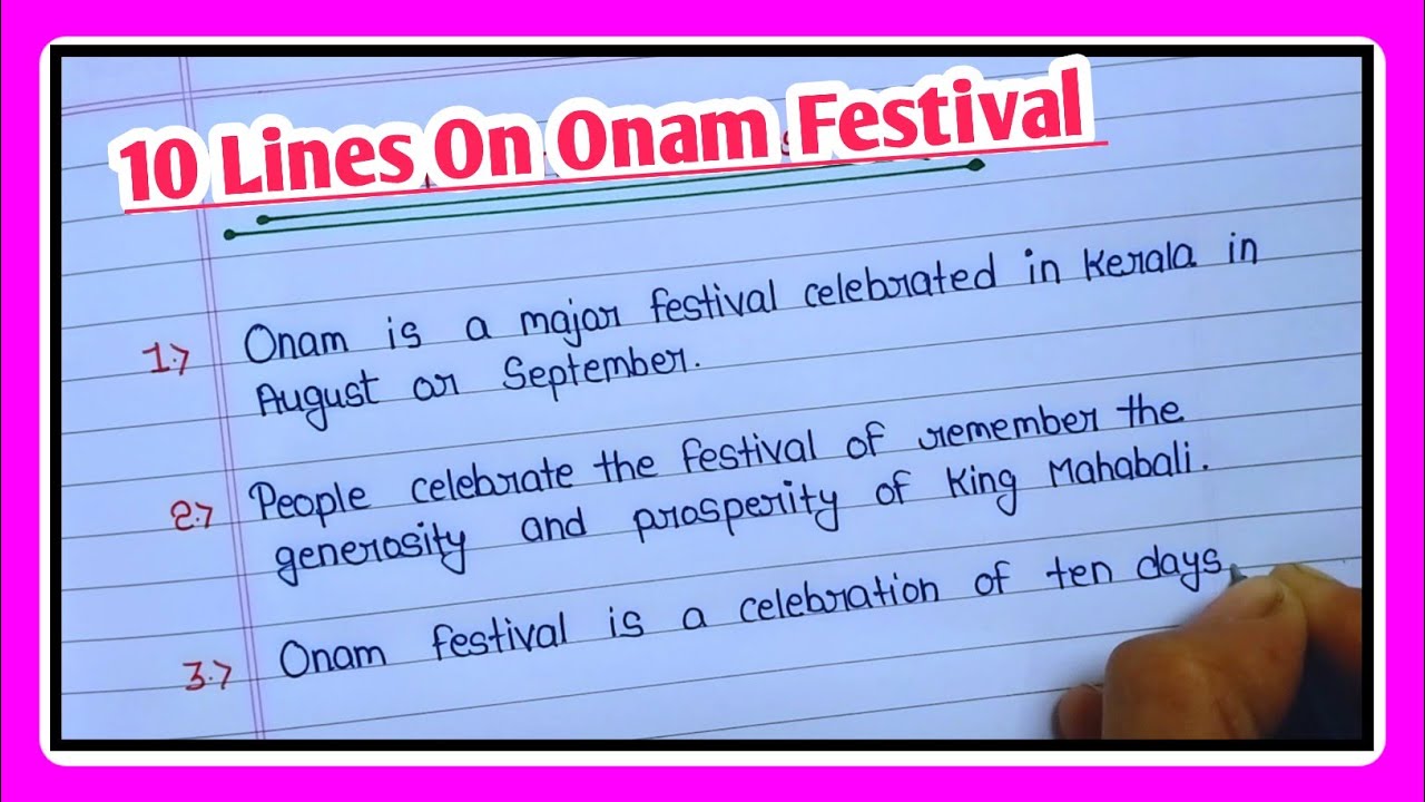 10 Lines On Onam Festival in english |Essay writing Onam|Onam Festival ...
