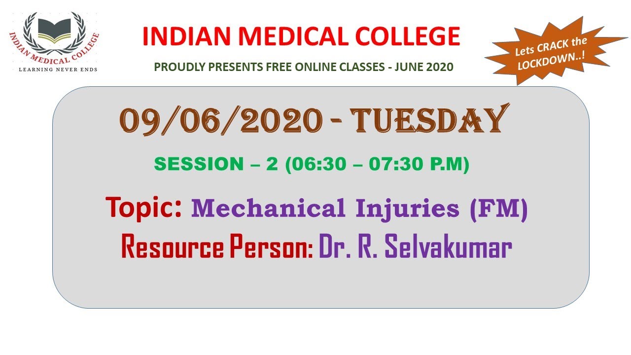 Mechanical Injuries - Dr. R. Selvakumar - YouTube