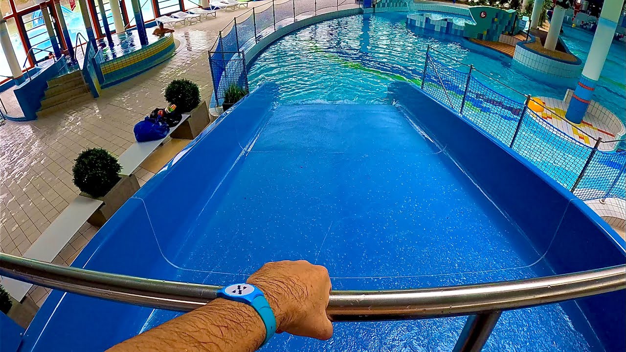 Blue Family Water Slide at Donaubad Ulm, Germany - YouTube