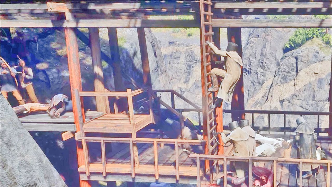 Battle on the railway bridge - Red Dead Redemption2 Ai Battle №33 - YouTube