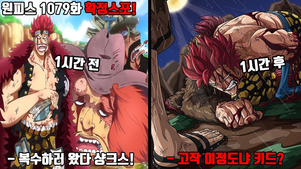 원피스 1079화 확정스포 최신정보 완전히 공개된 사황 샹크스의 강함과 역대급 최강의 기술 키드 해적단의 붕괴와 에그헤드 섬에 찾아온 하이에나 검은 수염 해적단의 등장
