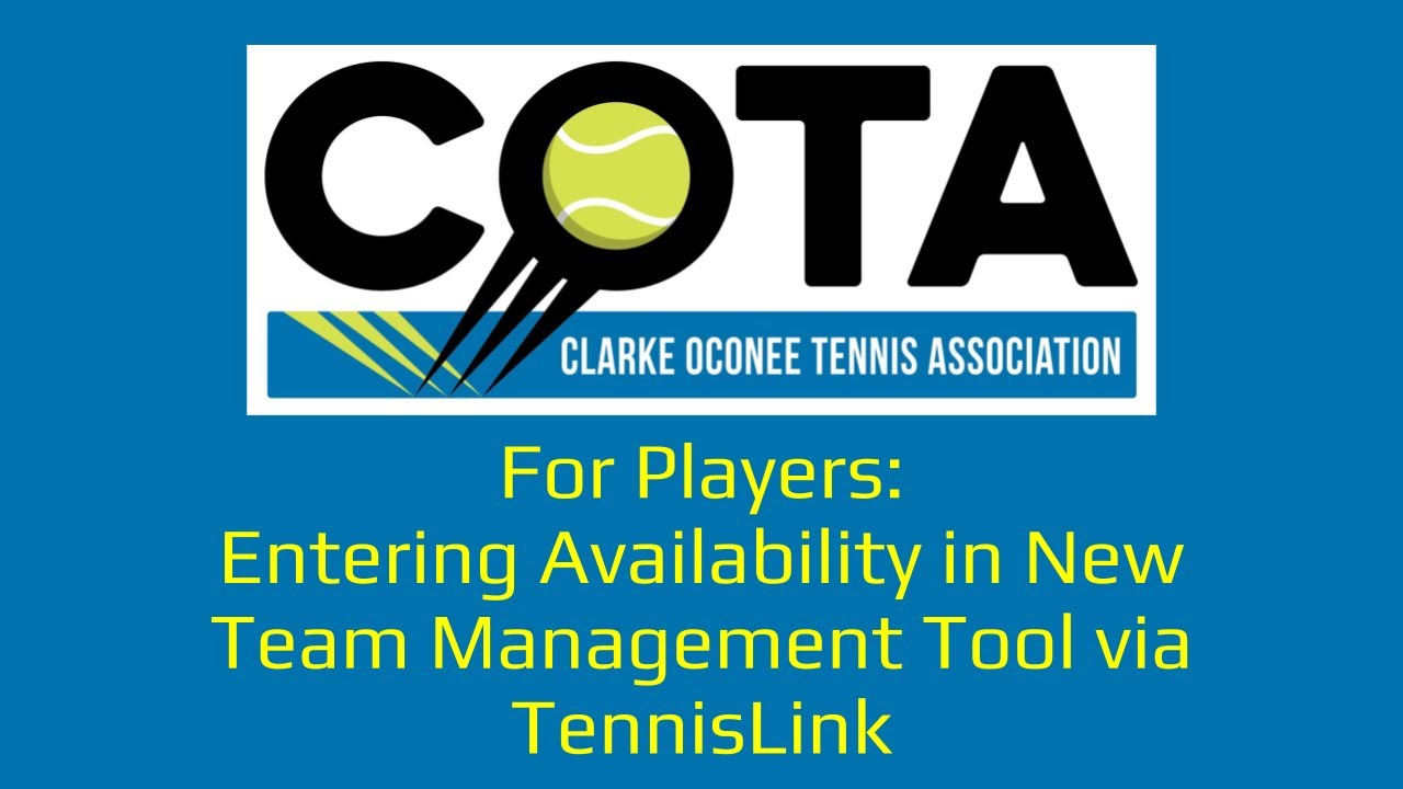 For Players: Entering Availability in TennisLink - YouTube