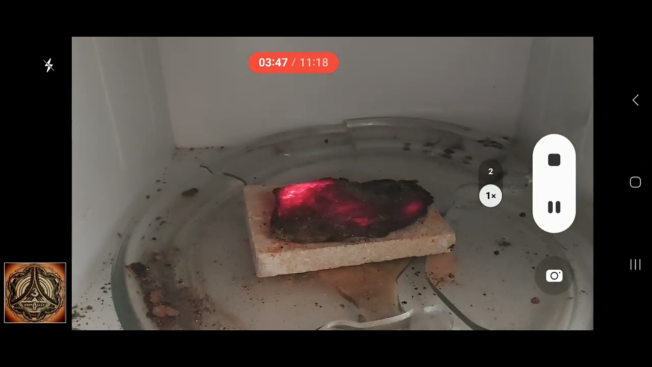 Microwaving more Outokumpu Copper ore | Yellow turns red, Sulphur ...
