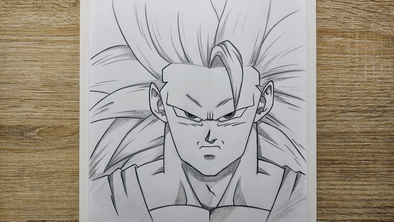 How to draw Goku Ssj3 step by step | Dragon Ball Z Goku Ssj3 drawing ...