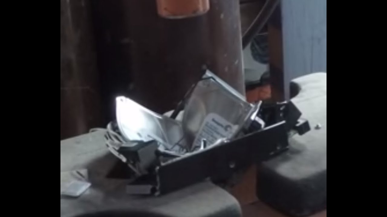 Crushing a Server Hard Drive with a 20 Ton Shop Press - YouTube