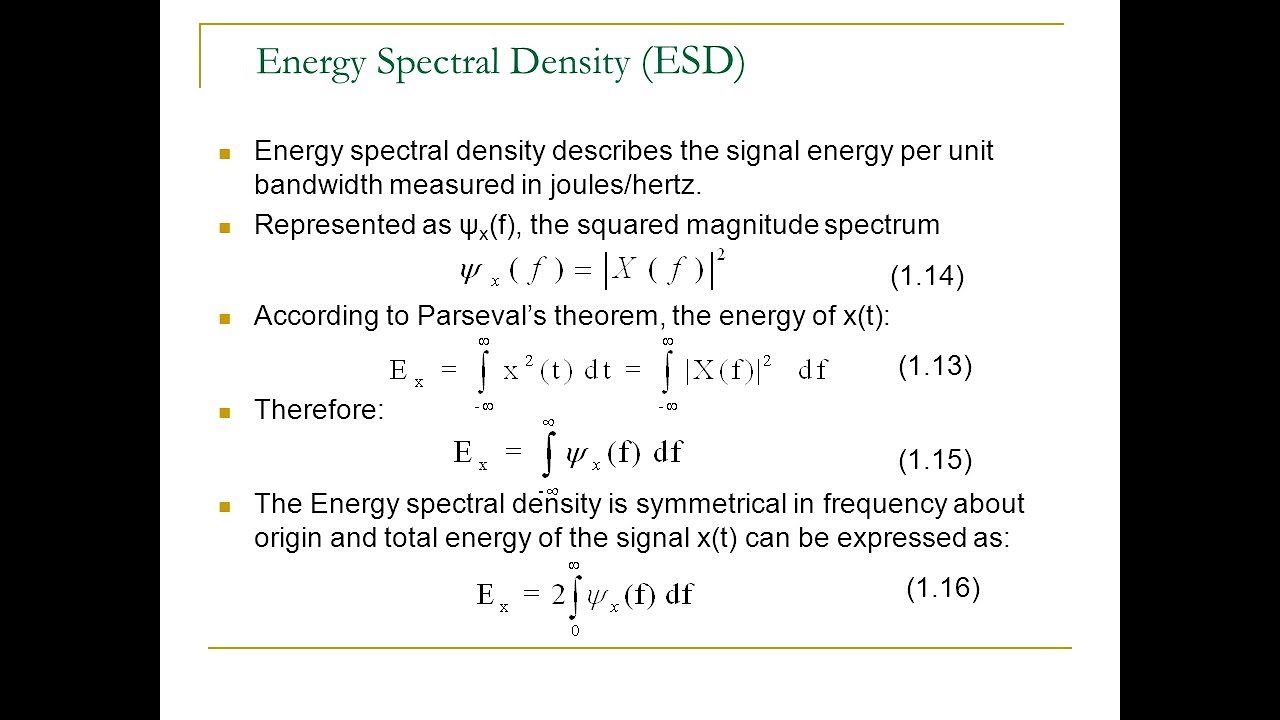 Energy Density Spectrum and Power Density Spectrum - YouTube