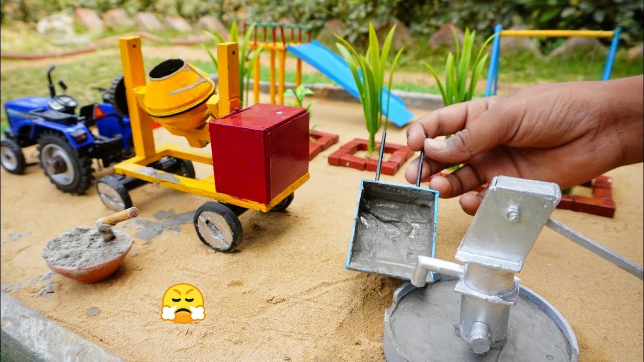 diy mini tractor mixture machine and hand pump || science project ...