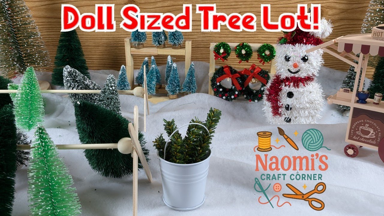 DIY Christmas Tree Lot for Dolls! Let's craft a doll playset. - YouTube