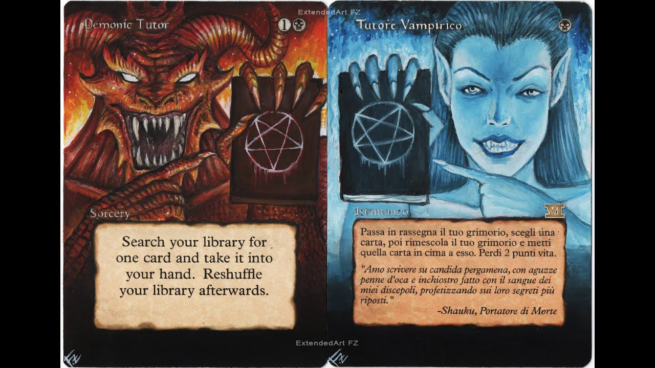 Mtg Demonic Tutor and Vampiric Tutor Altered Art by FZ - YouTube