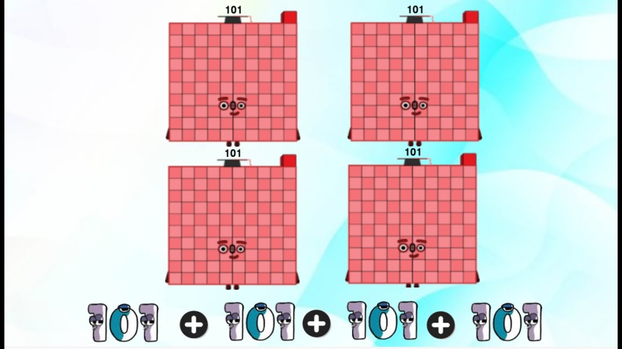Numberblocks 101 Addition same number 1 to 8 time - YouTube