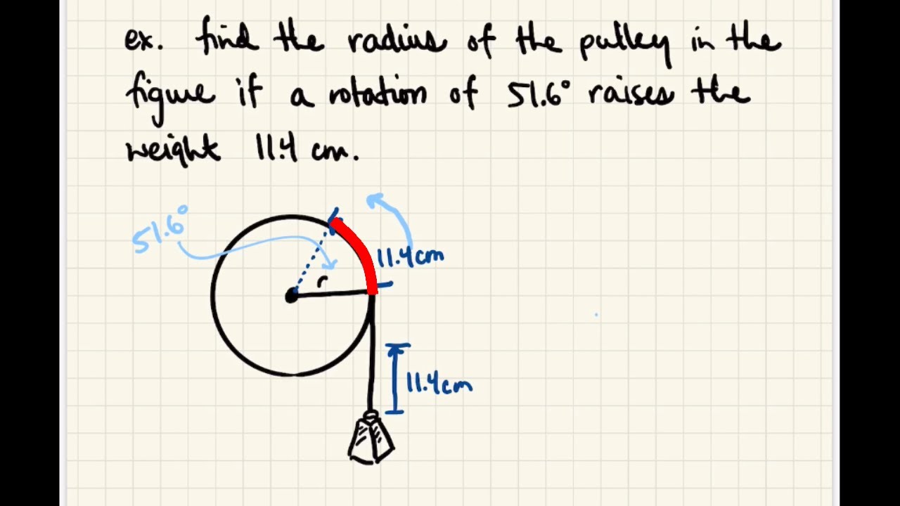Math 124 3.2 Applications of Radian Measure - YouTube