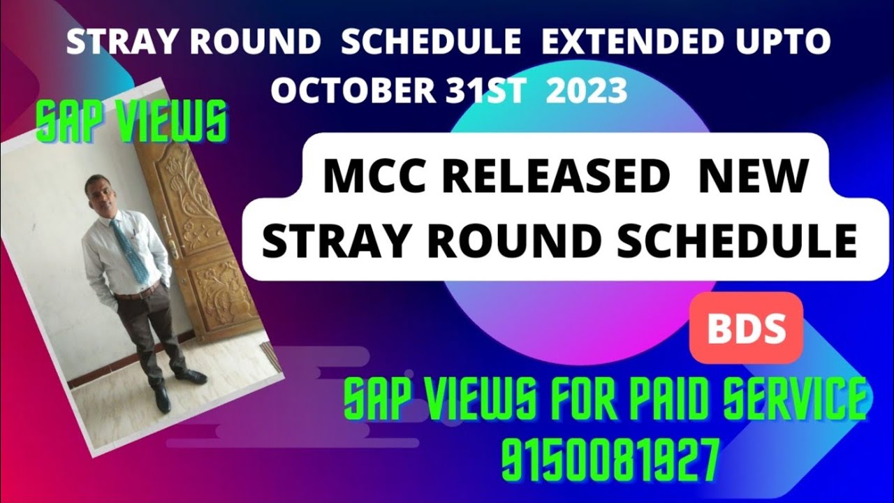 #NEW STRAY ROUND SCHEDULE RELEASED BY MCC#BDS NEW STRAY ROUND SCHEDULE ...