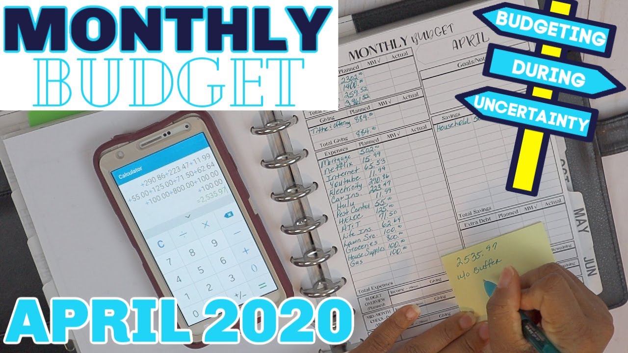 April 2020 Monthly Budget With Me & Adjusting Our Budget During ...