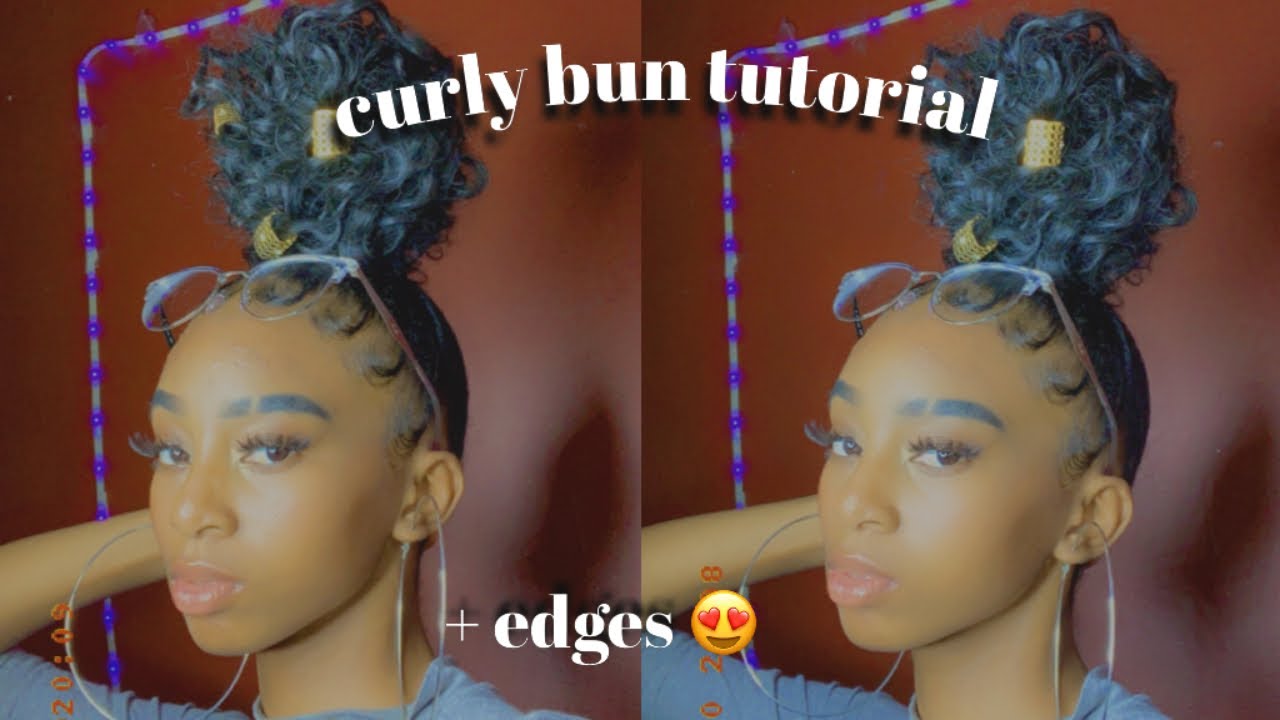 Curly High Bun Tutorial - YouTube