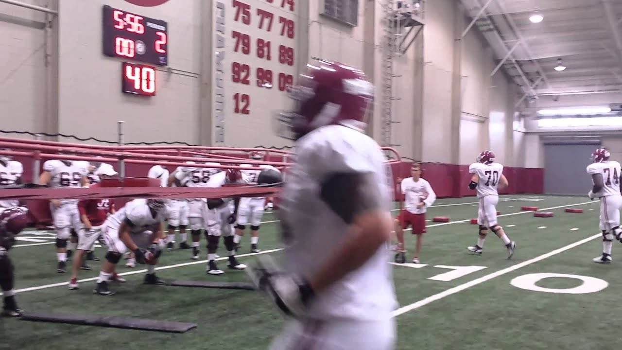 Preseason practice: Alabama offensive line drills - YouTube