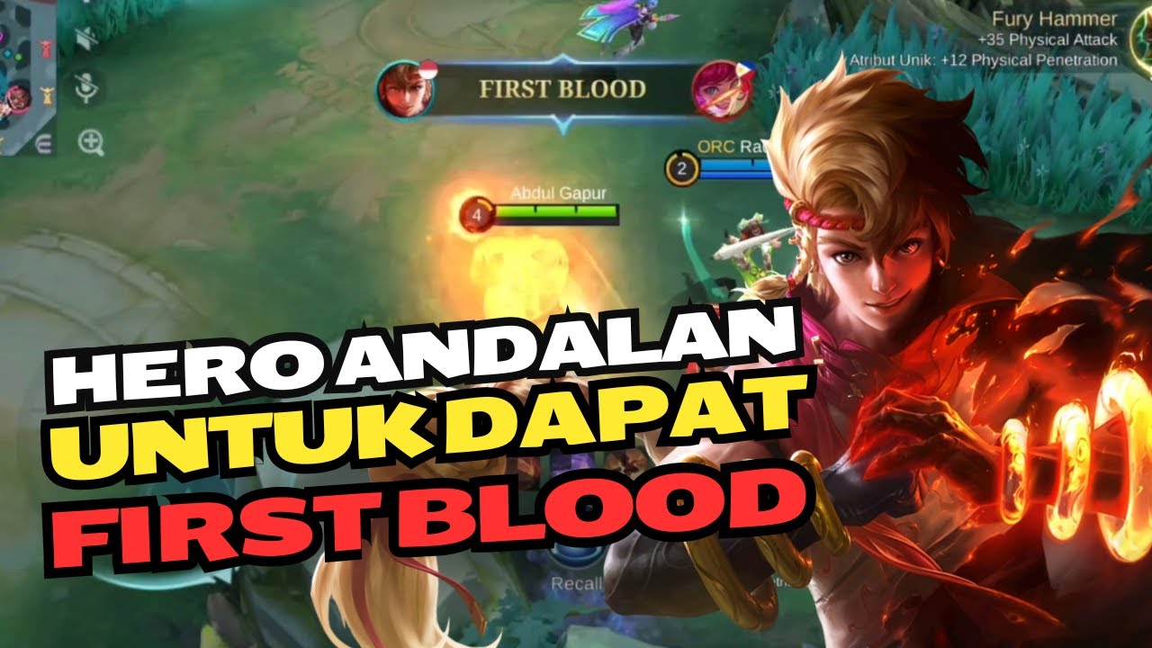 HERO GAMPANG DAPAT FIRST BLOOD - MOBILE LEGENDS BANG BANG GAMEPLAY HERO ...