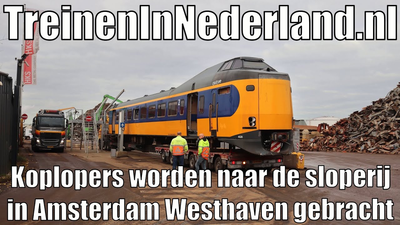 Koplopers worden naar de sloperij in Amsterdam Westhaven gebracht - YouTube