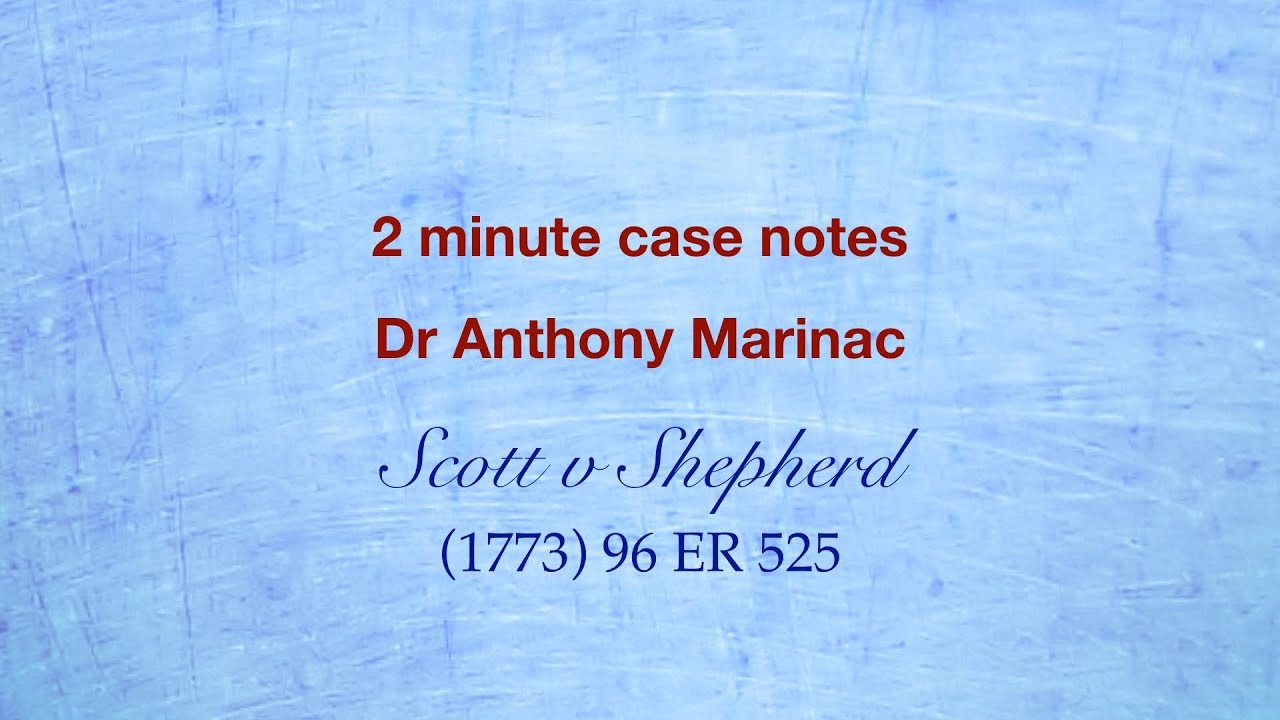 Scott v Shepherd (directness of damage) - YouTube