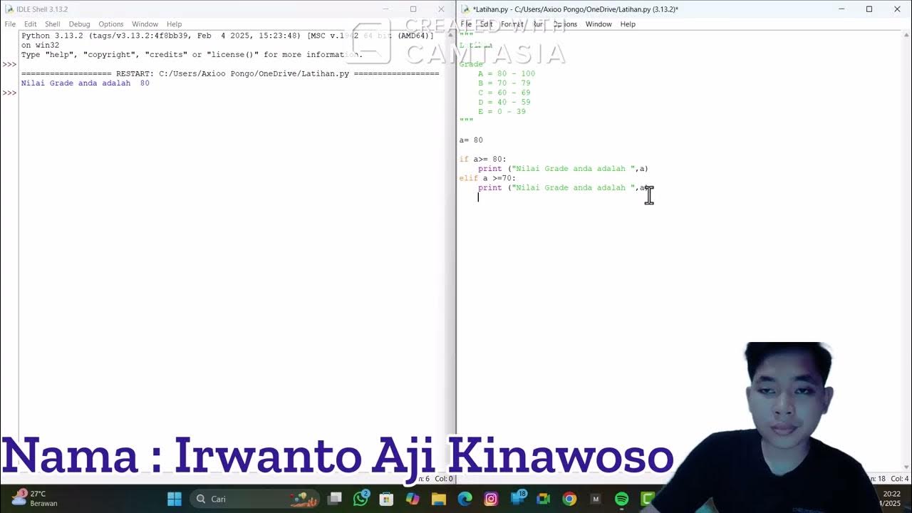 Latihan Python If Else - YouTube