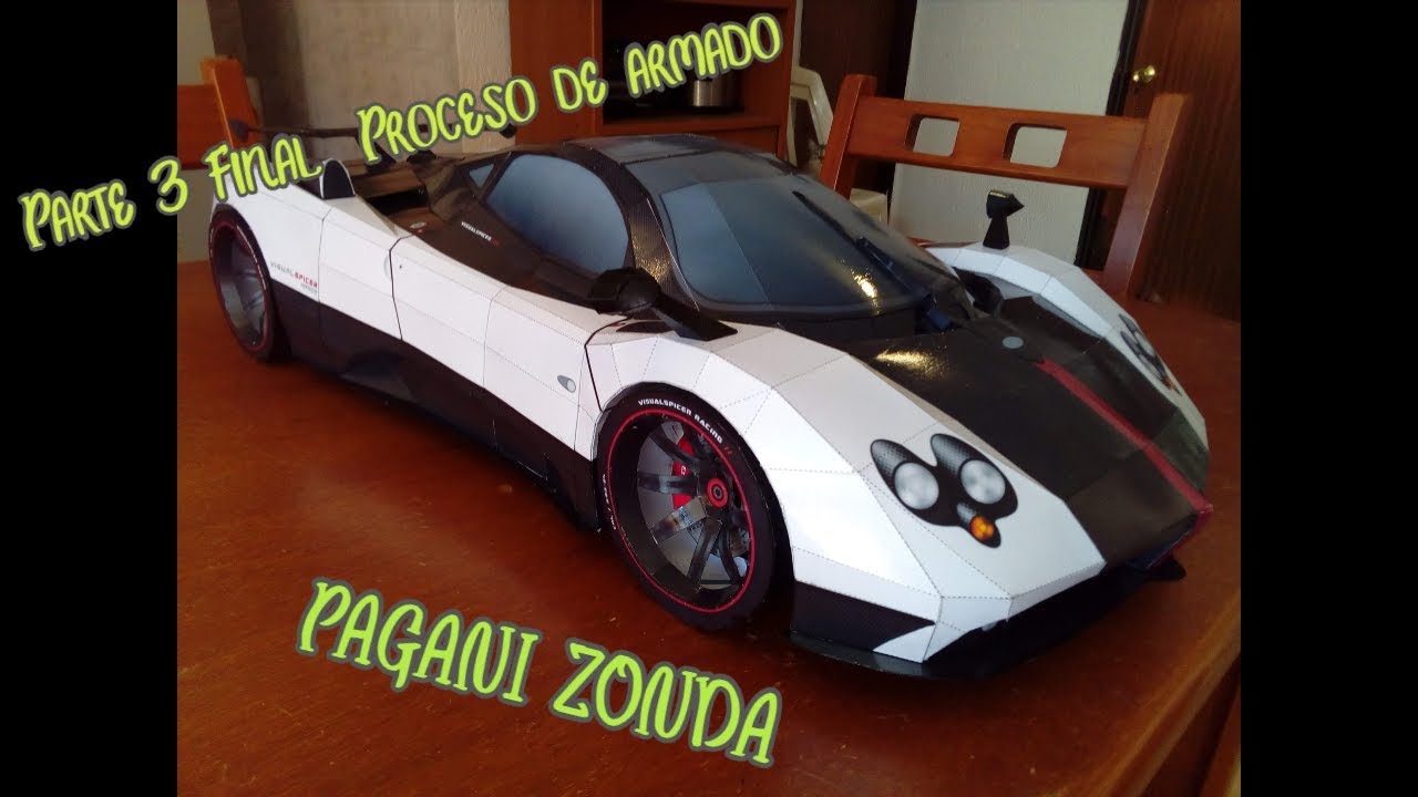 Pagani Zonda Black Racer Papercraft Tutorial Parte 3 final - YouTube