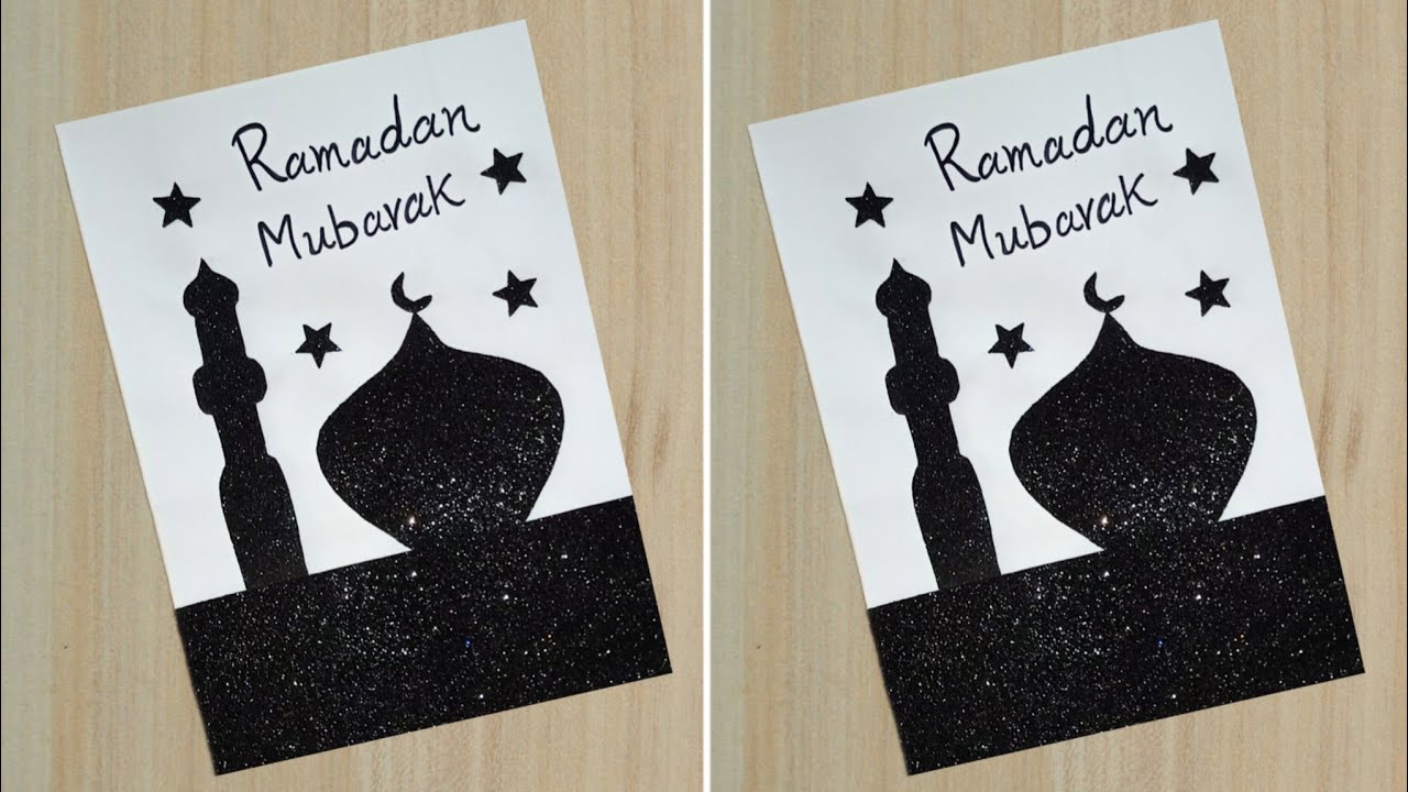 Ramzan Mubarak Greeting Card idea // How to make Happy Ramadan Card ...