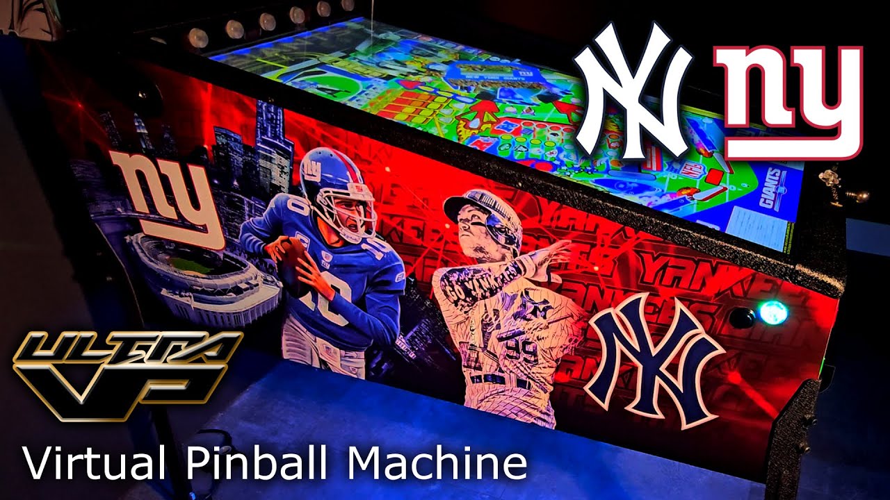 New York Giants & Yankees ULTRA VP 4D Virtual Pinball Machine - YouTube