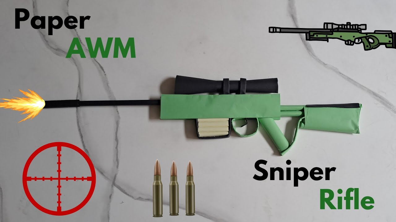 HOW TO MAKE AN EASY PAPER AWM SNIPER RIFLE | EASY AND SIMPLE | PAPER ...