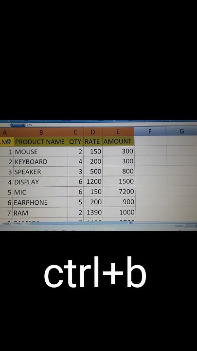 Excel me bold ka shortcut key/bold shortcut key in excel/#excel # ...