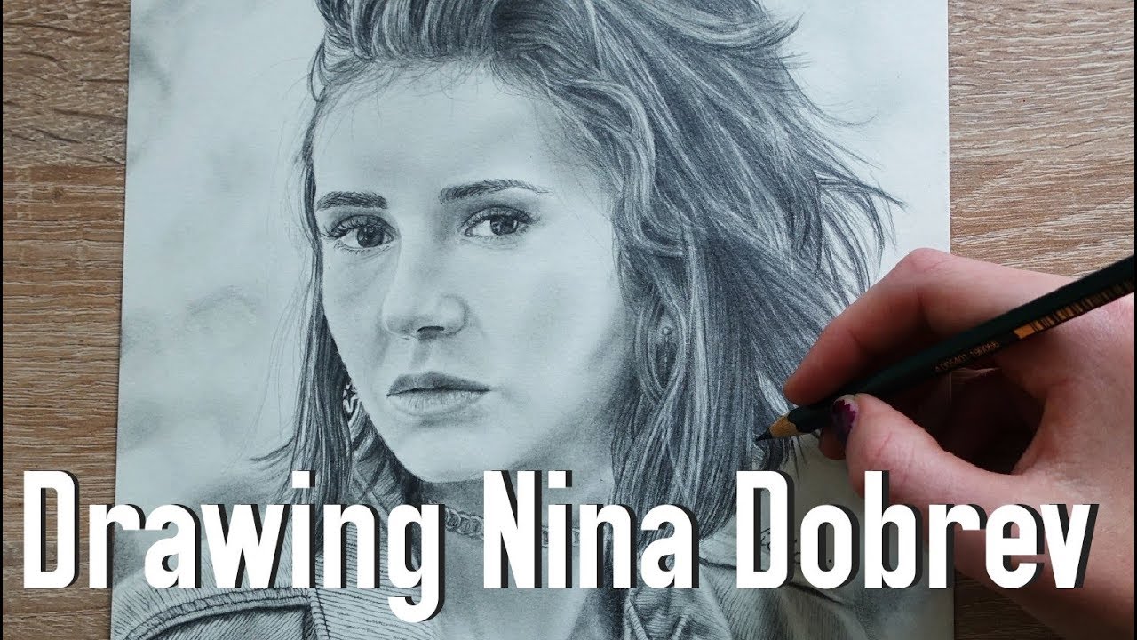 Graphite Drawing of Nina Dobrev (Elena Gilbert from the Vampire Diaries ...