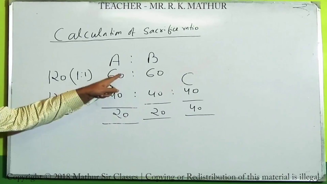 PARTNERSHIP CALCULATION OF GAIN OR SACRIFICE RATIO OF OLD PARTNERS partnership-calculation-of-gain-or-sacrifice-ratio-of-old-partners