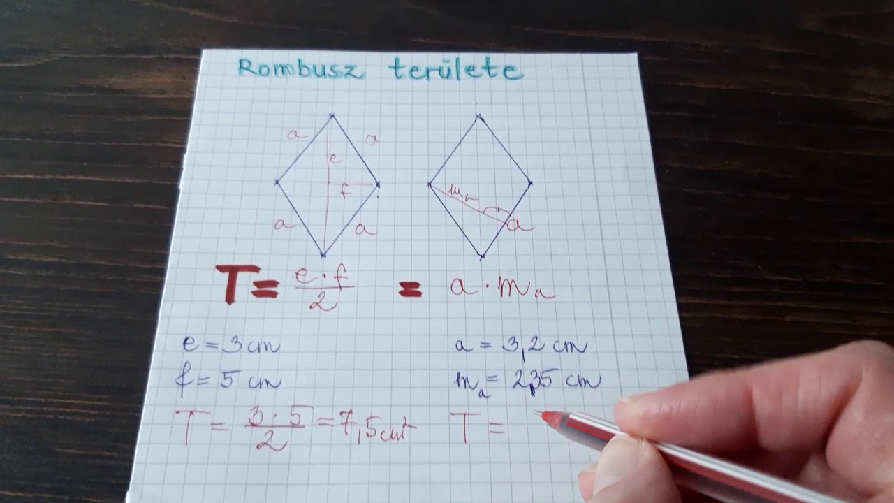Rombusz területe - YouTube