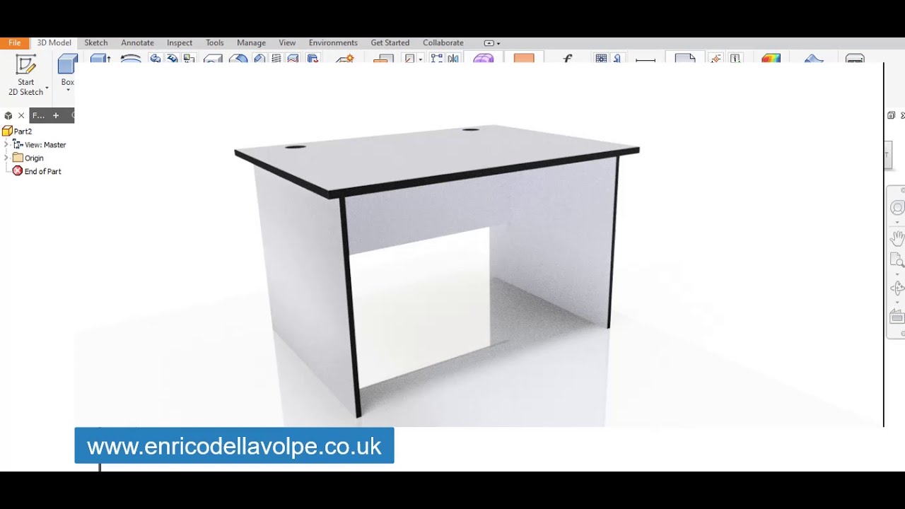 Basic stretchable desk with Autodesk Inventor - YouTube