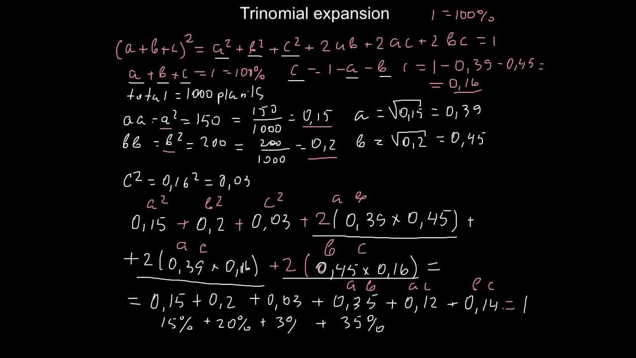 Trinomial expansion applied to Genetics - YouTube
