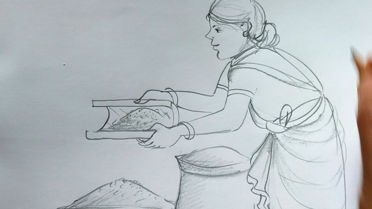 Working woman drawing easy/figure drawing/কর্মত মহিলা/মানুষ আকা সহজে# ...