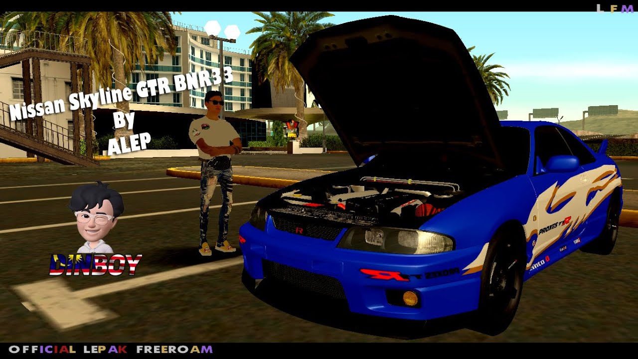 Nissan Skyline GTR BNR33 Alep | GTA SA | LEPAK FREEROAM | DINBOY - YouTube
