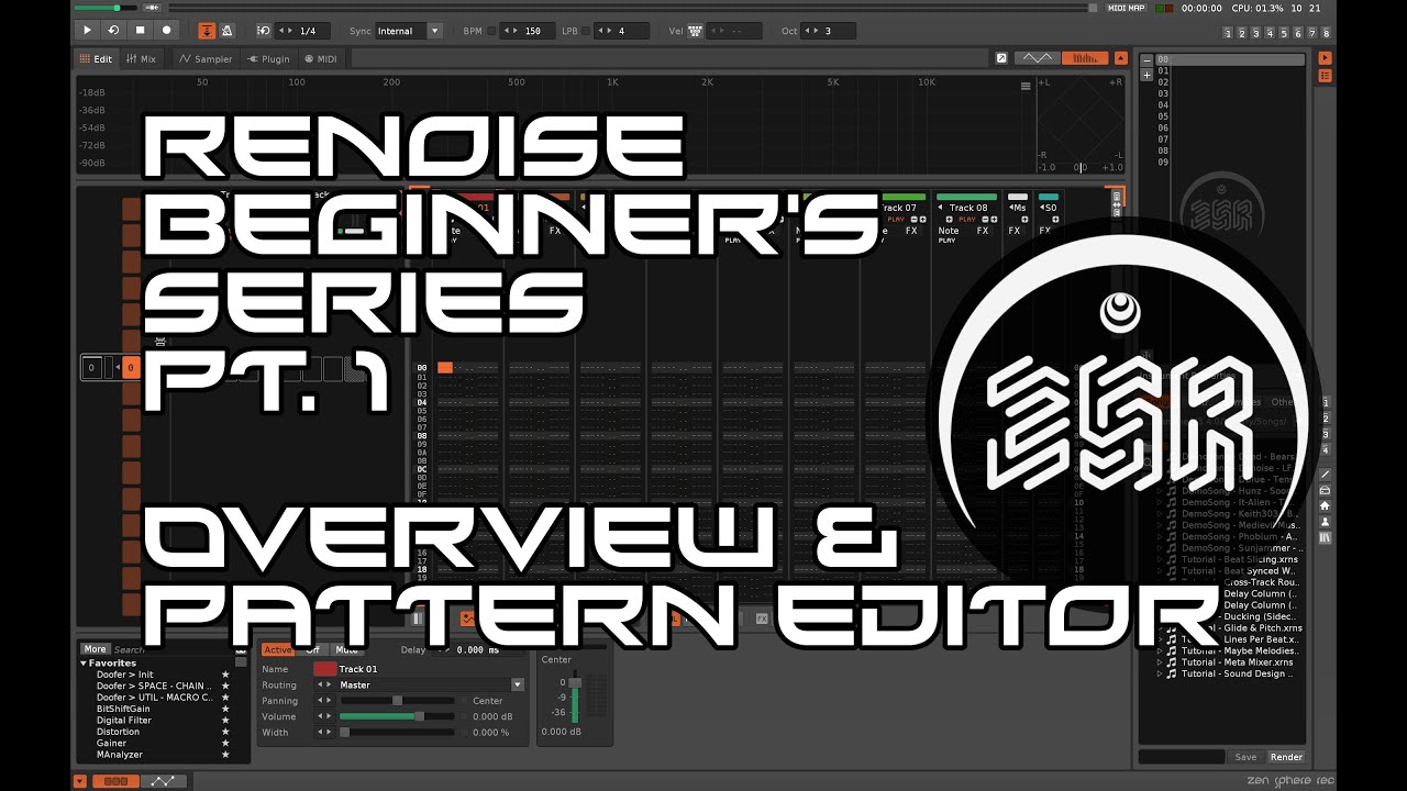 RENOISE Beginner's Tutorial series PT.1 •••Transport, overview, and pattern editor - YouTube